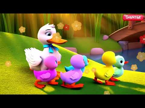 Five Little Ducks Song for Children | Counting and Singing Fun | Educational Nursery Rhyme