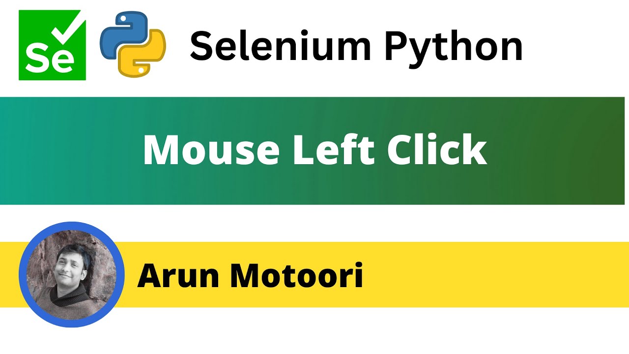 Mouse Left Click using Selenium Python (Selenium Python)