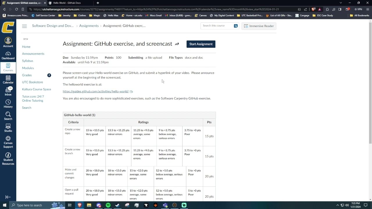 CPSC 2100 GitHub Assignment