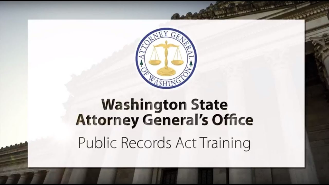 Attorney General's Office Public Records Act Training