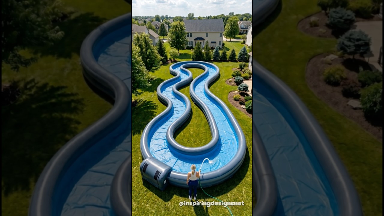 This Giant Inflatable Lazy River Pool Turns Any Backyard Into a Waterpark