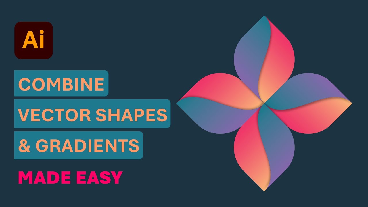 How to Combine Vector Shapes Together with Gradients - Creative Art Made Easy!