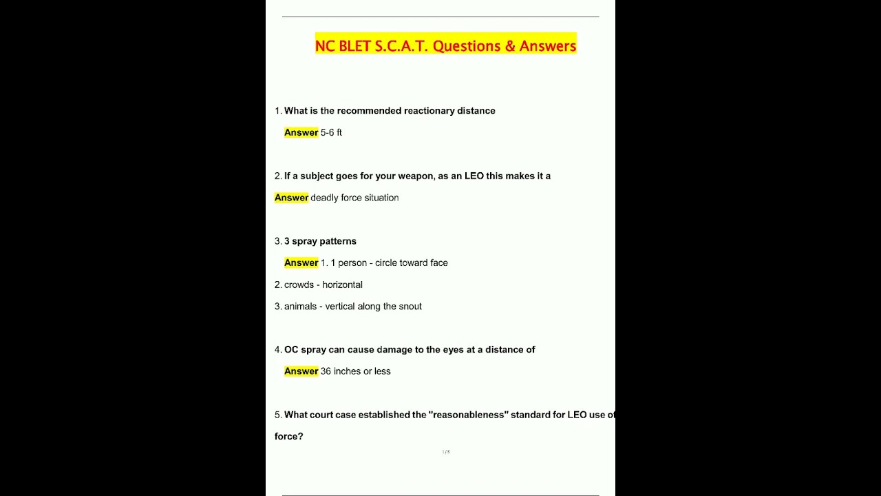 Latest NC BLET SCAT Questions with Verified Answers Grade A Guarantee1021 video
