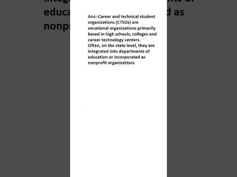 What is Career and technical student organization?