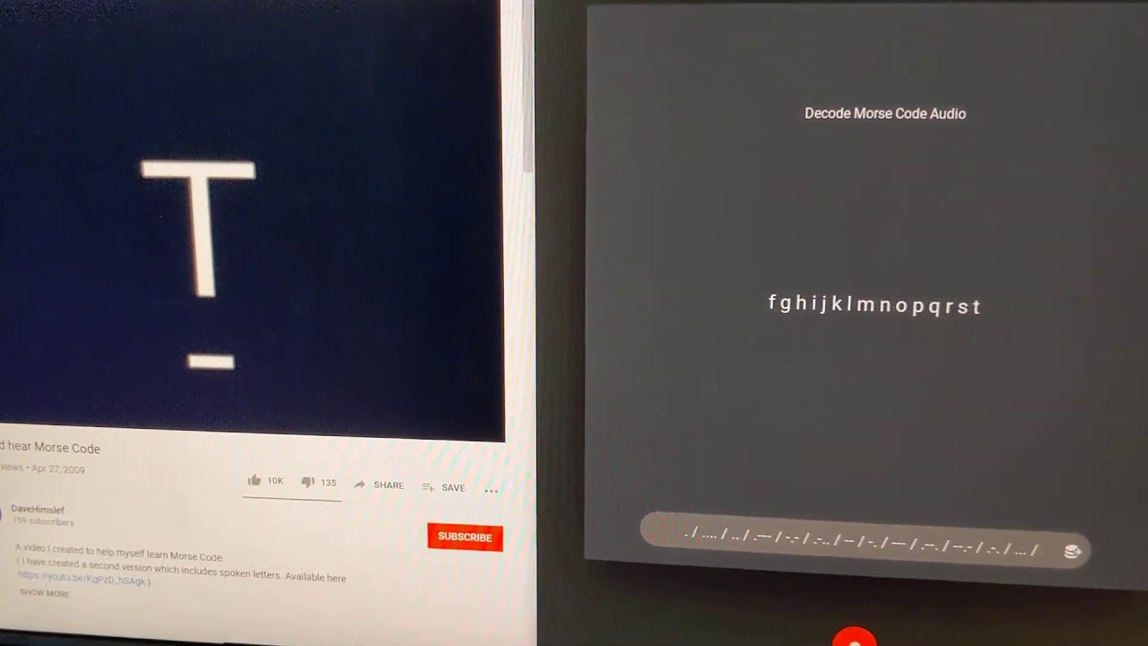 demo of automatic morse code decoder