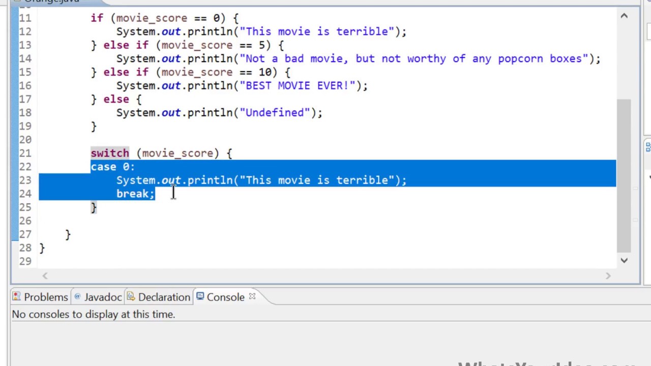 Java Programming Tutorial - 10 - Switch Statements