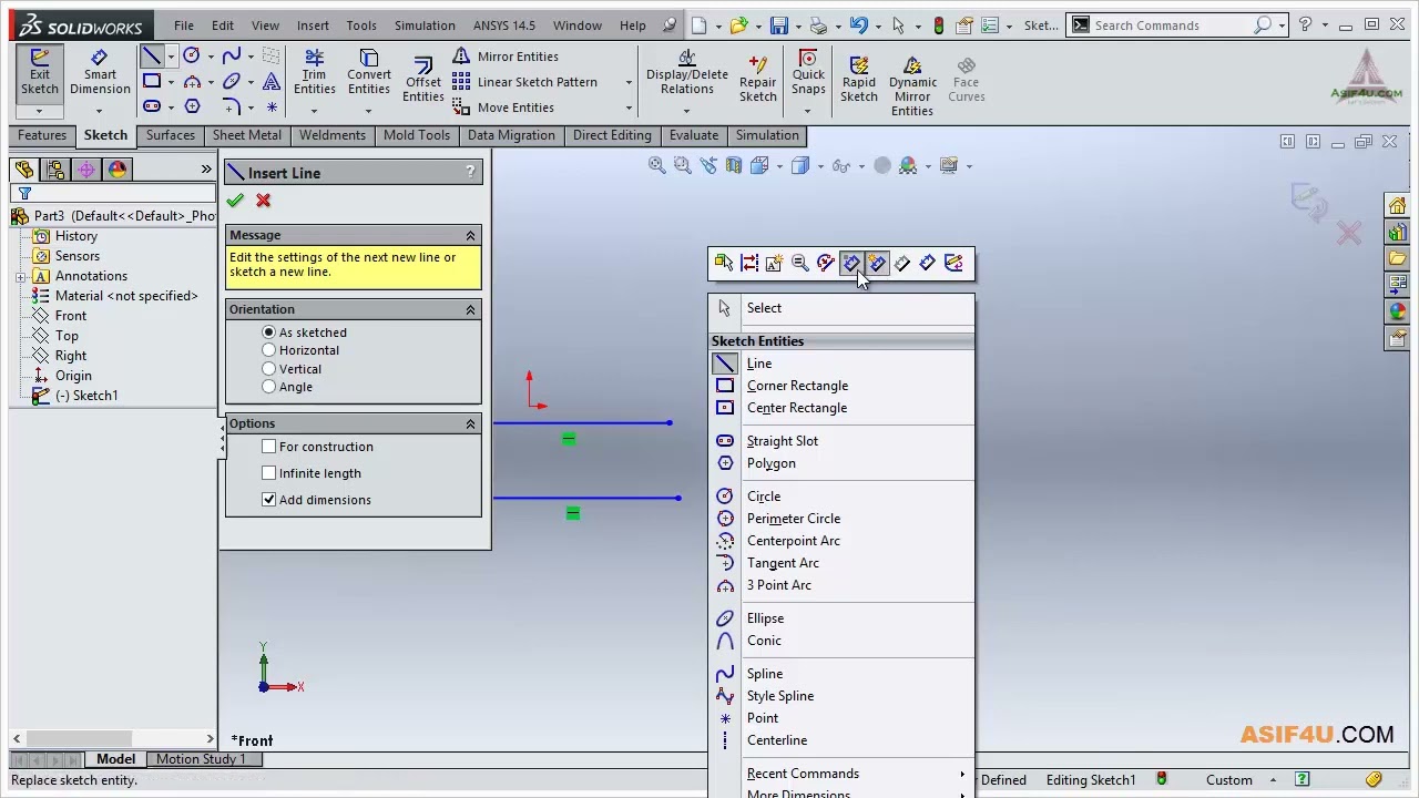 Add Dimension using numeric input For SolidWorks 2014