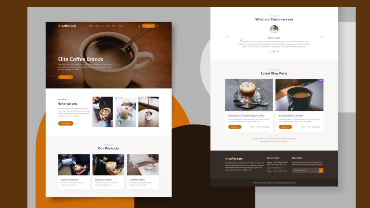Coffee Cafe Ecommerce Website Template | Free Source Code | #freesourcecode #responsivedesign #uiux