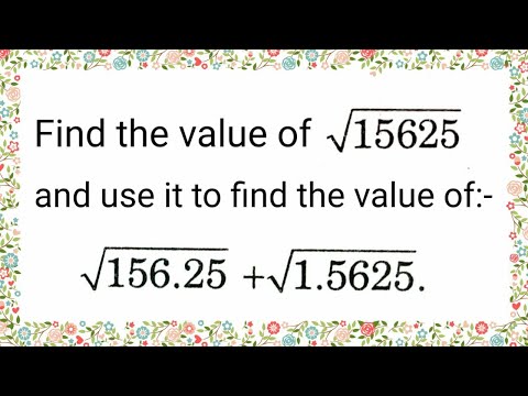 Find the value of square root of 15625. #squaresandsquareroots #easymaths #maths