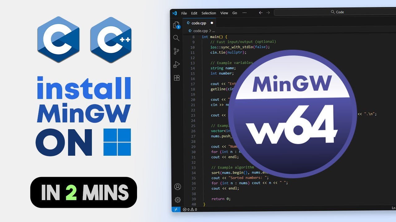 How to Install MinGW w64 on Windows 11 and 10 (GCC - G++)