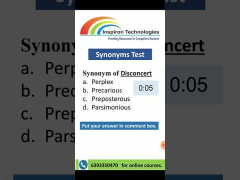 Synonym of Disconcert | Synonym Exercise | Vocabulary for CompetitiveExams by Garima|InspironTech