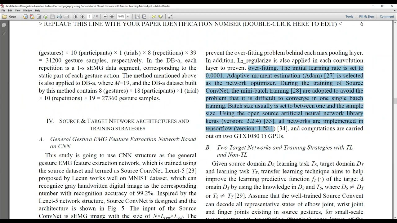 Hand Gesture Recognition based on Surface Electromyography using Convolutional Neural Network with T