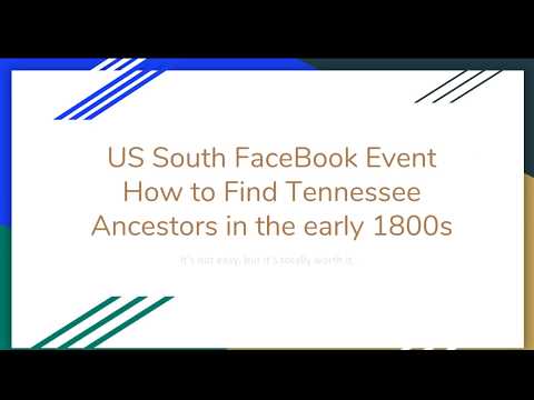Step 1: Find your Ancestors in Tennessee in 1800s