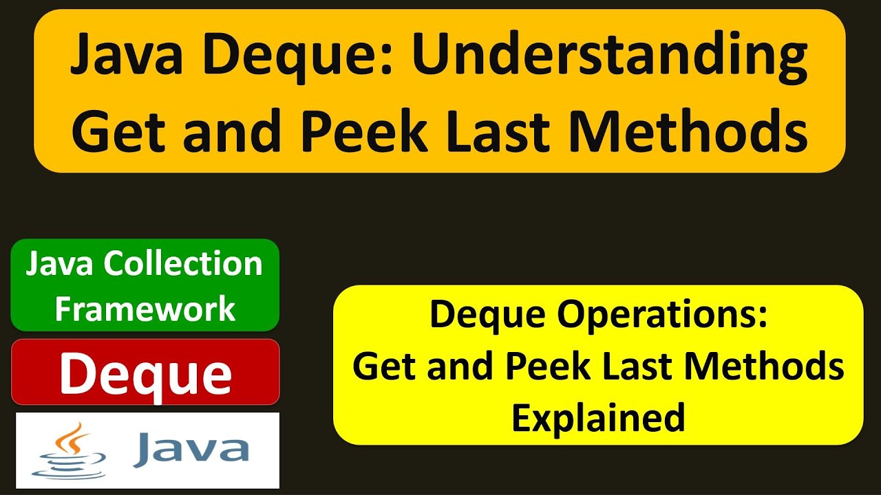 Java Deque: Understanding Get and Peek Last Methods | Java Collection Framework