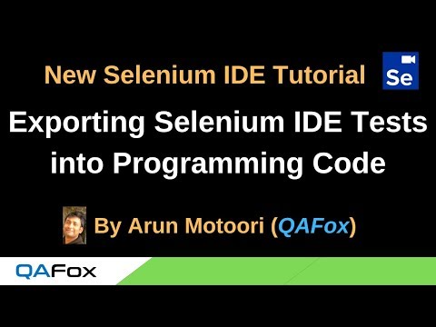 New Selenium IDE - Part 103 - Exporting the Tests in different programming languages