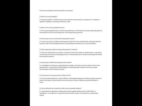 accounts payable interview question and answers