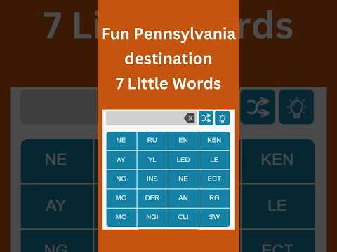 Fun Pennsylvania destination 7 Little Words #puzzles