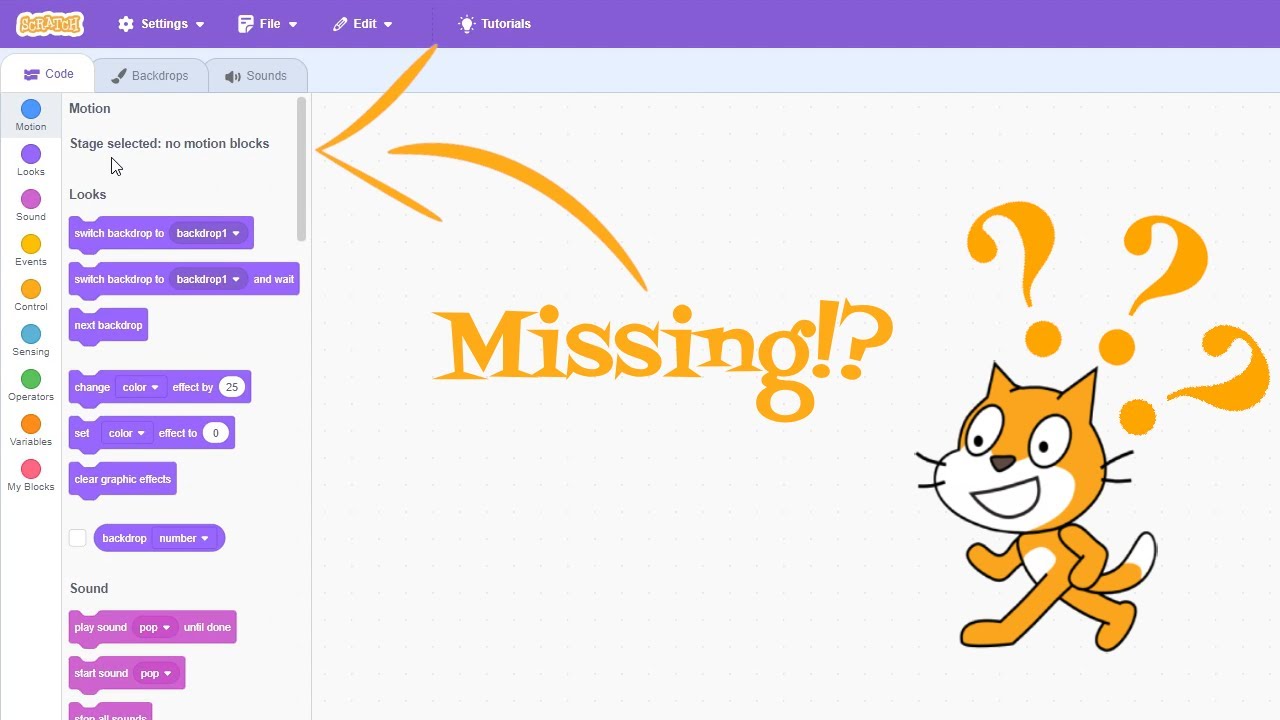 Scratch Motion blocks MISSING!? Simple fix!