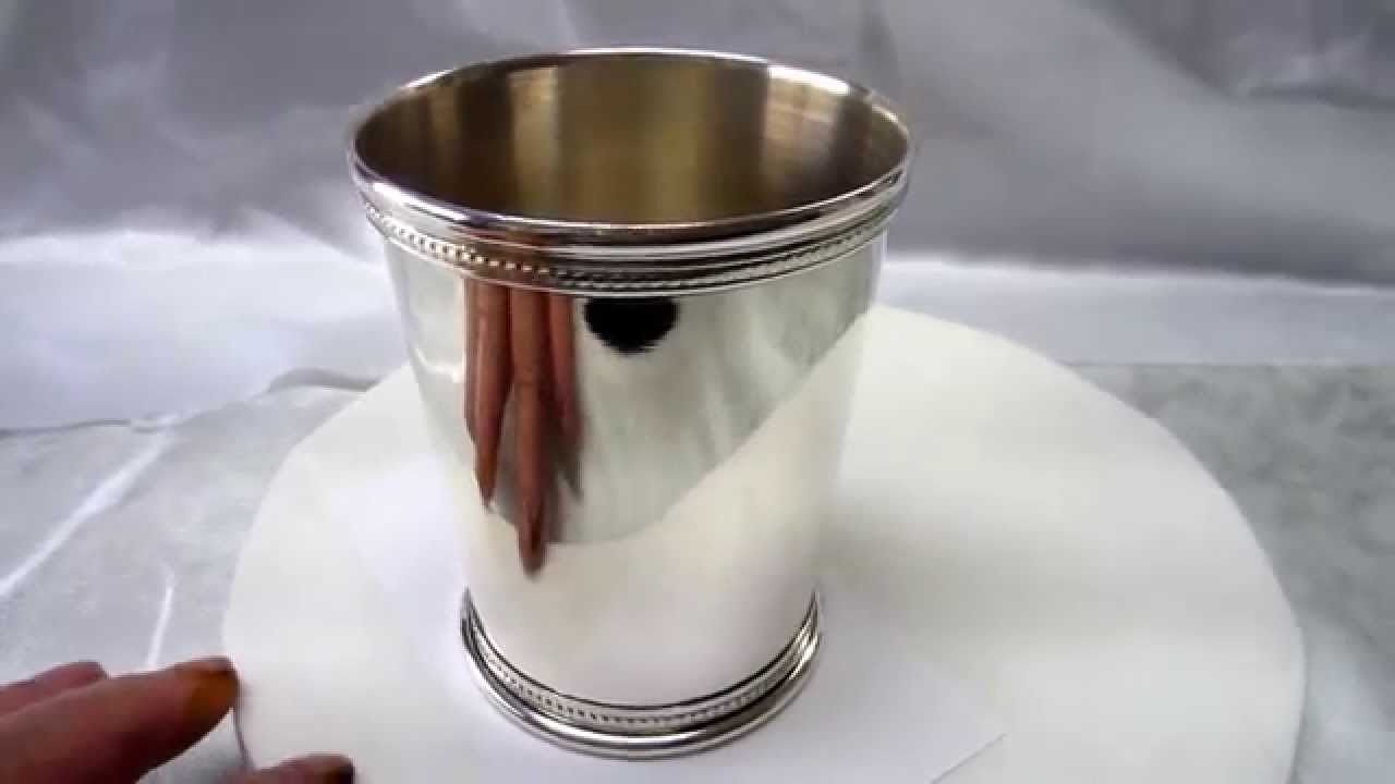 Sterling Silver Mint Julep Cup With Beaded Rim and Base