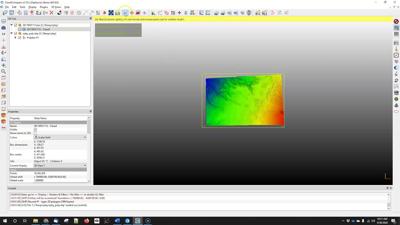 CloudCompare   Clipping to a Shapefile
