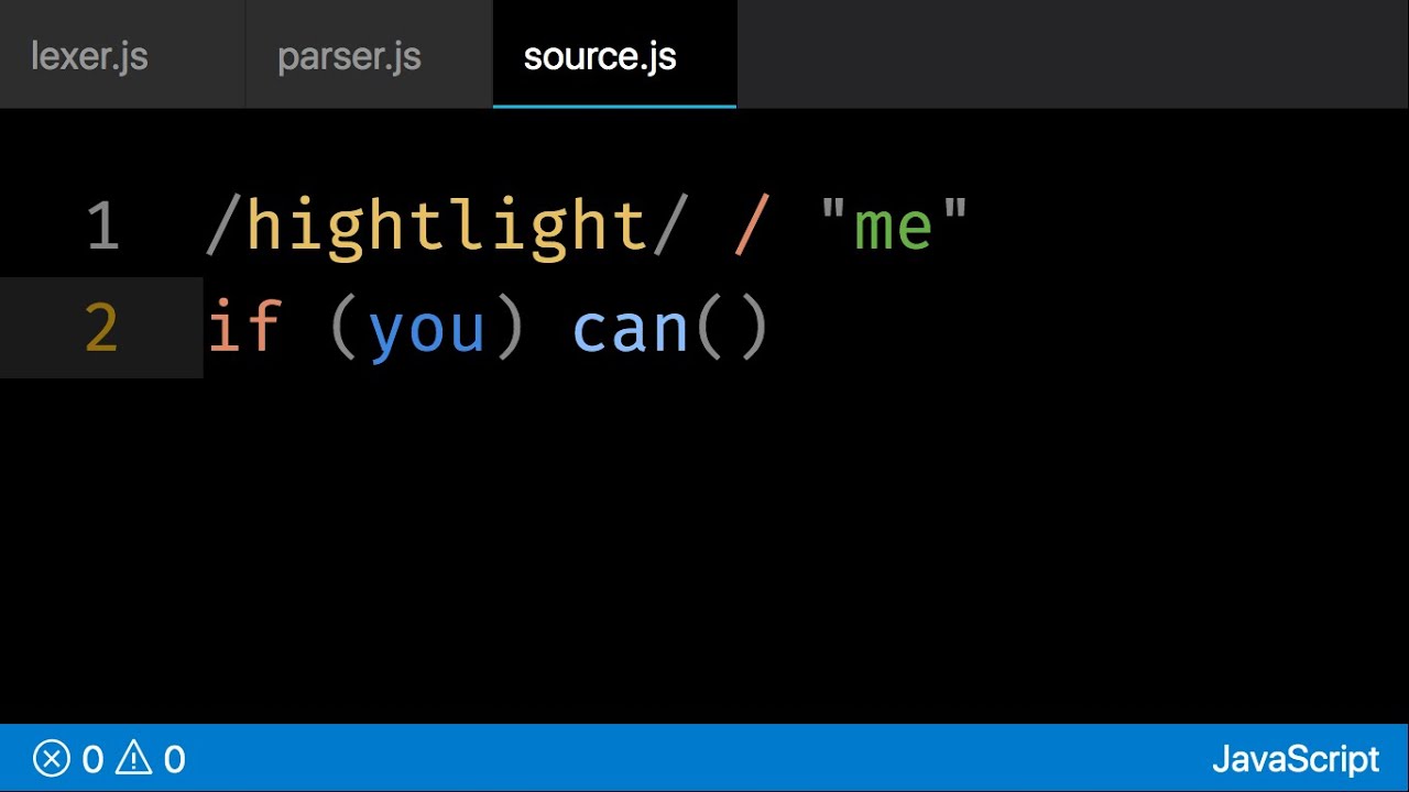 JS syntax highlighting is here