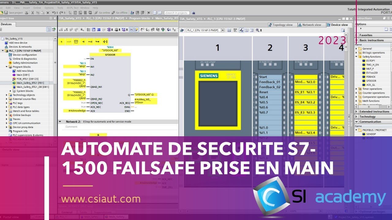 AUTOMATES DE SECURITE SIEMENS S7-1500 FAIL SAFE – PRISE EN MAIN