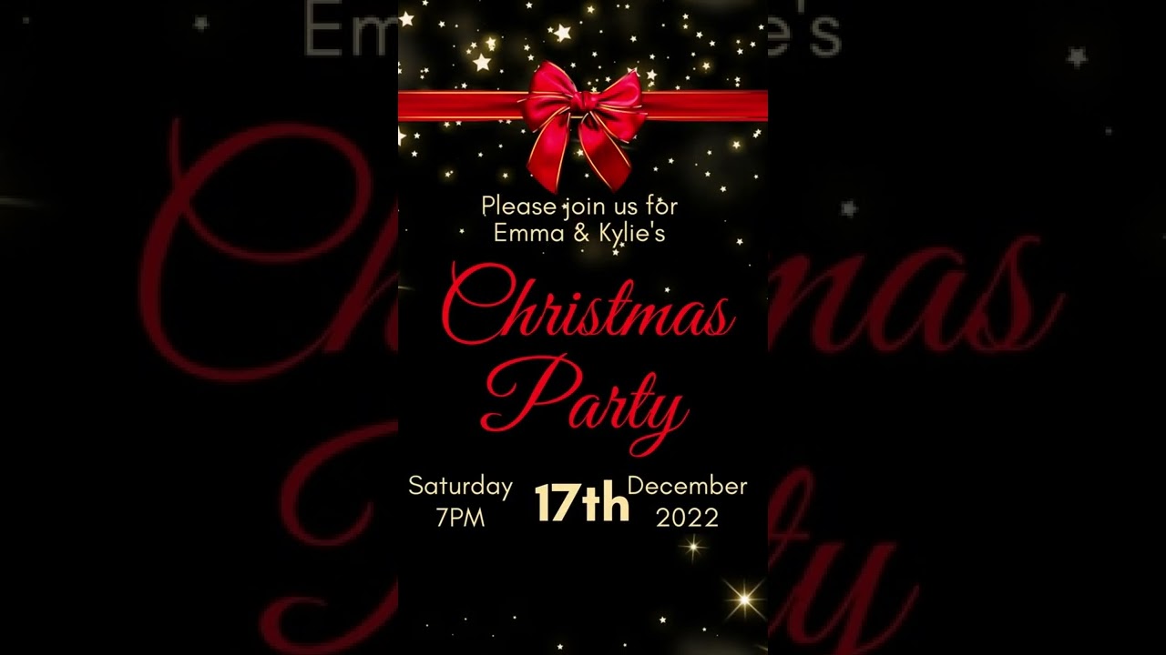 Red Ribbon Christmas Musical Video Invitation