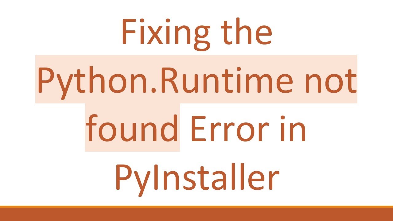 Fixing the Python.Runtime not found Error in PyInstaller
