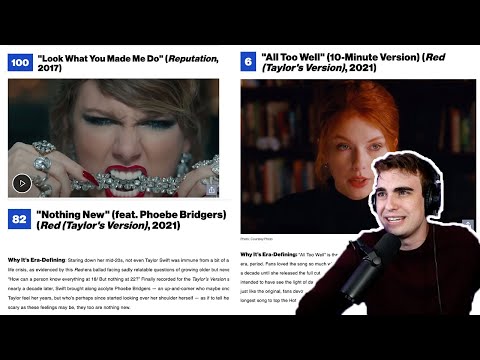Taylor Swift's Top 100 Best Songs of ALL TIME? | Billboard List Reaction