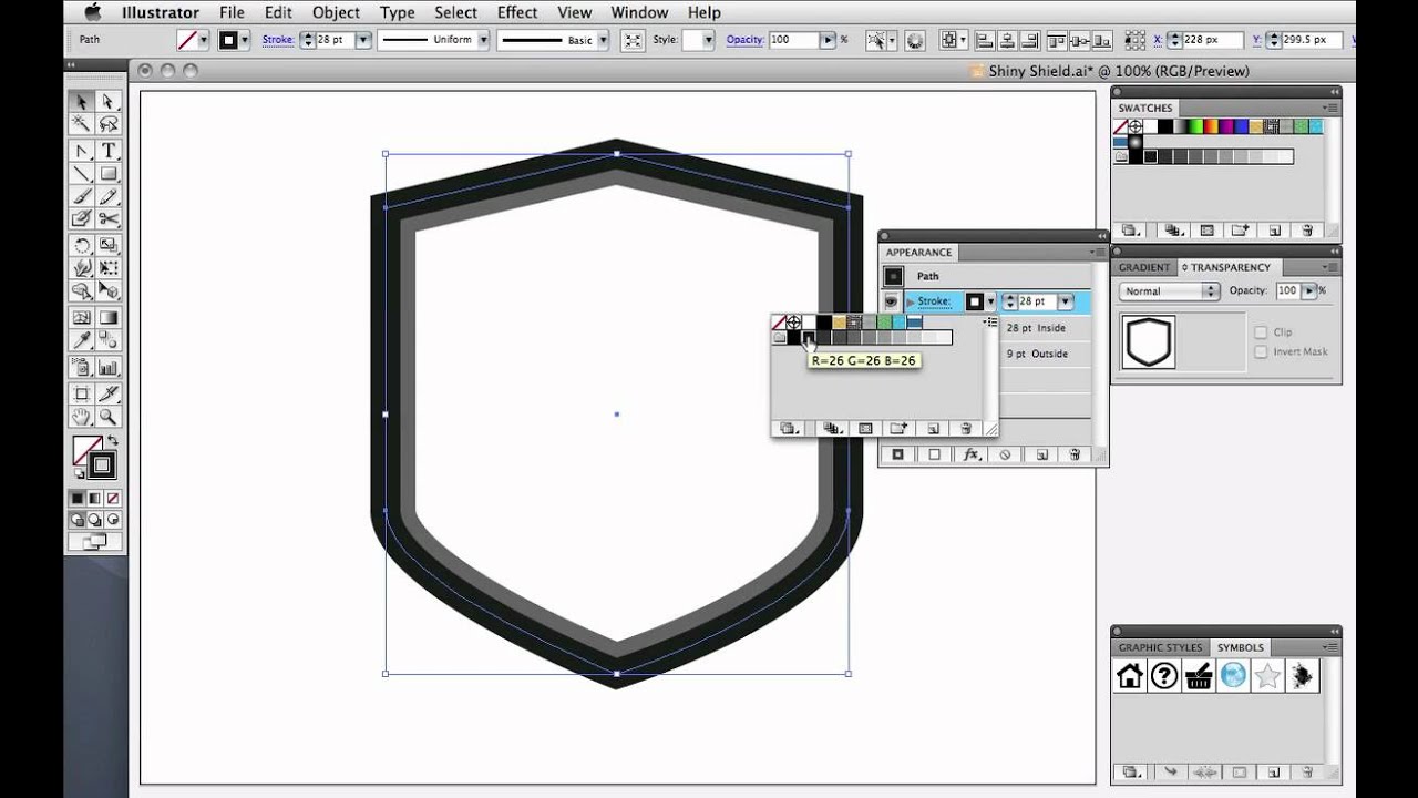 Vector Tuts+ Quick Tip — Create a Shiny Shield Using Illustrator's Appearance Panel