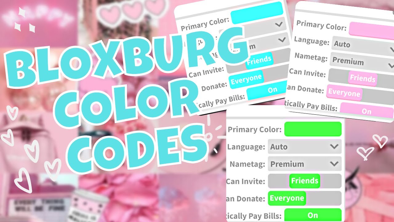 BLOXBURG HACK | COLOR CODES | Roblox | Primary Colors | Nataya Mi'Shel