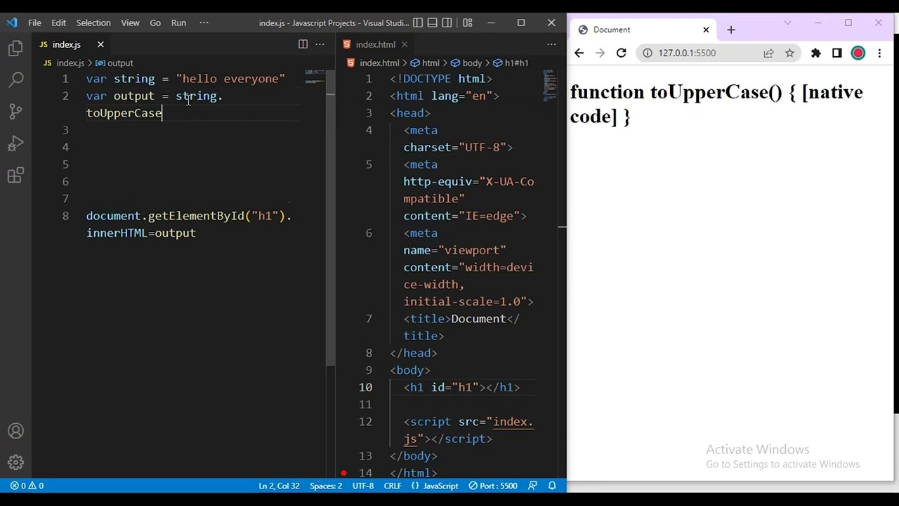 Converting String To Upper And Lower Case in JavaScript @EMECHICODE