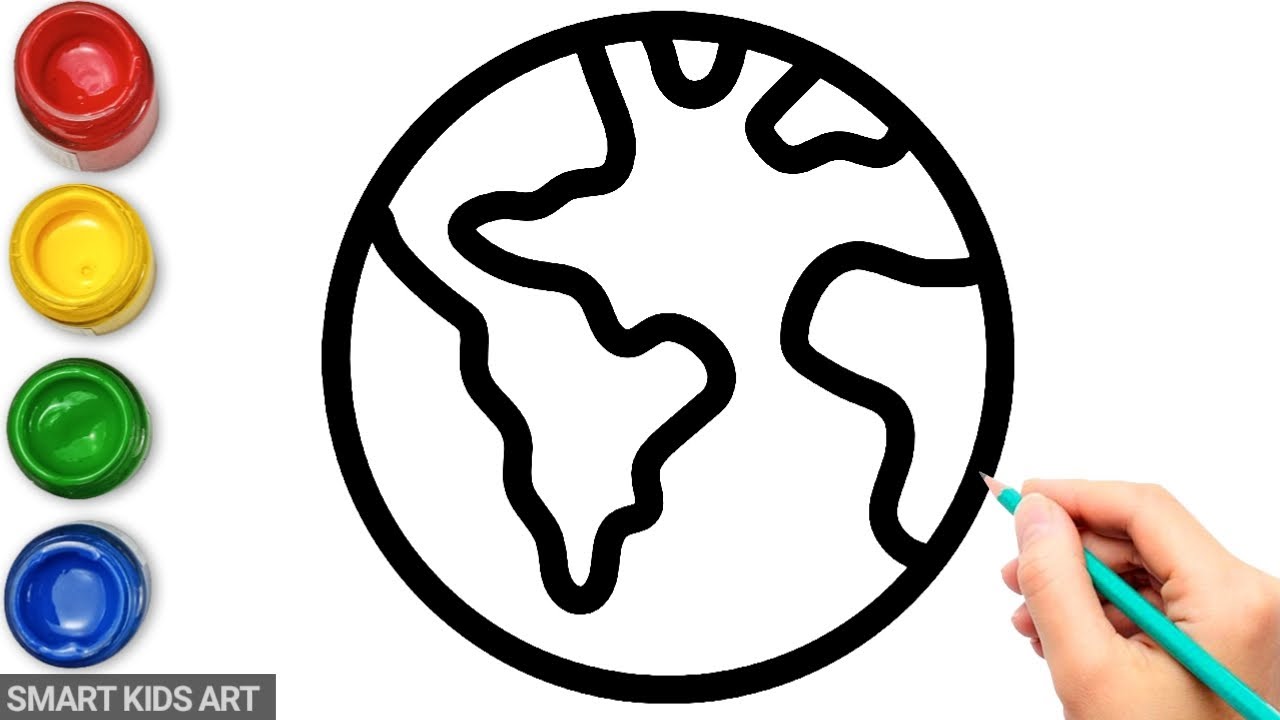 Earth Drawing | How To Draw Earth 🌎 | Draw Smart
