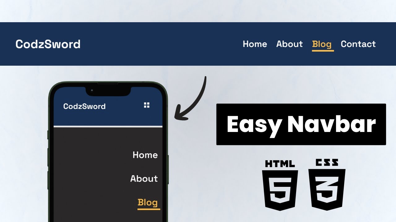 Simple Beginner Navigation Bar HTML CSS | CSS Navbar