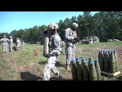 Forward Support Company Distributes Artillery Rounds