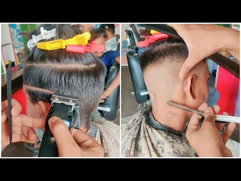 Boys High Fade Pompadour Two Side Hair Cutting Tutorial