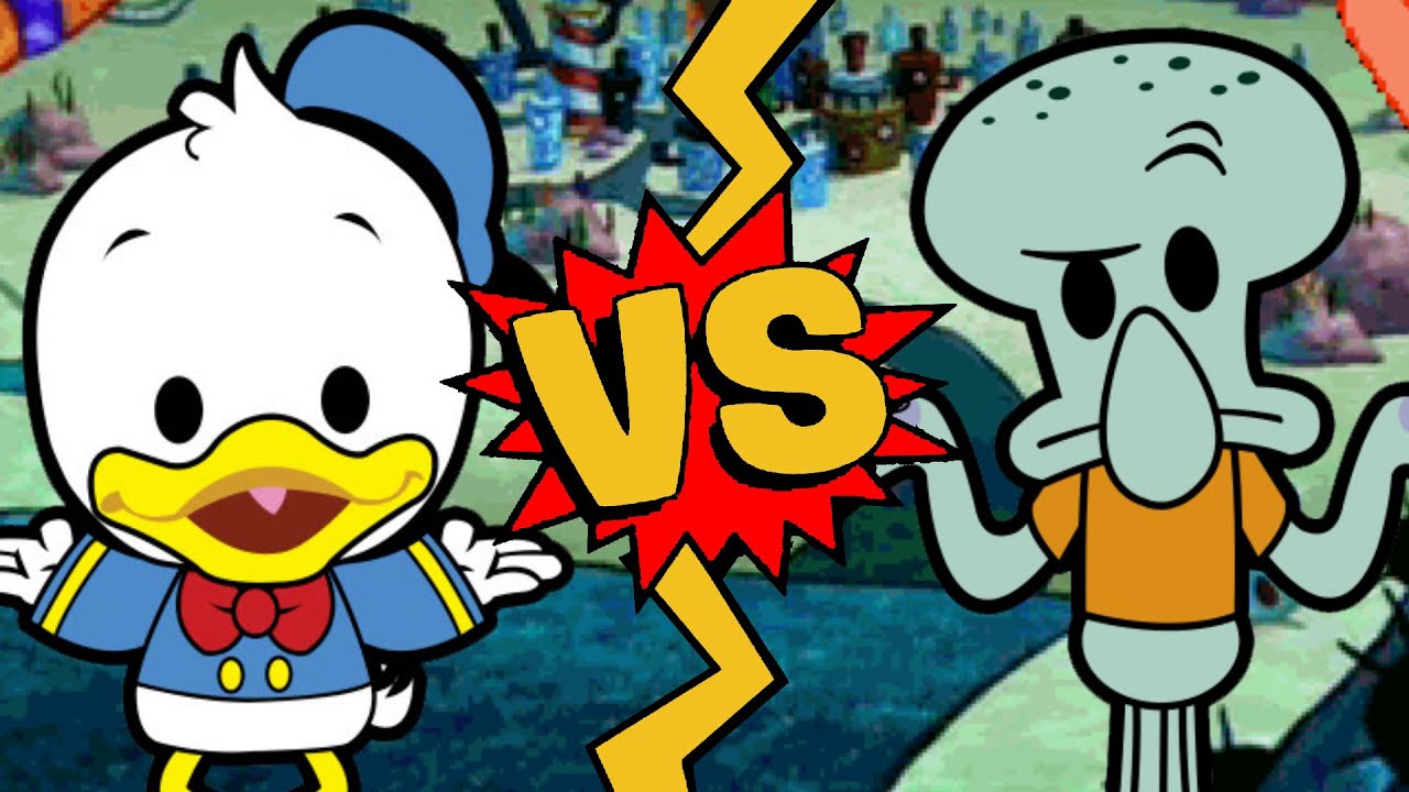 M.U.G.E.N. Battles | Donald Duck vs Squidward | Disney vs SpongeBob SquarePants