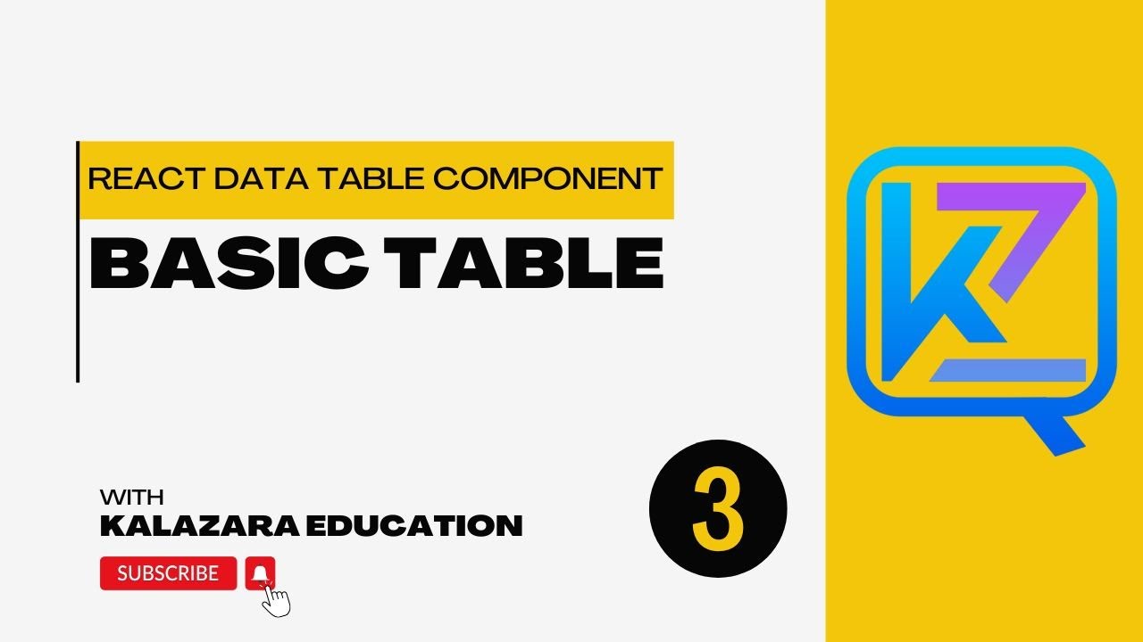 React Data Table Tutorial - 3 - Basic Table