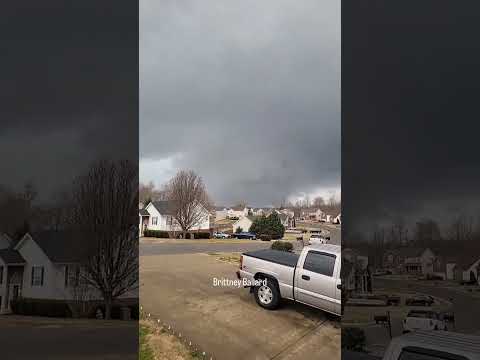 Dark cloud swirls during Tornado Warning in Clarksville, Tennessee