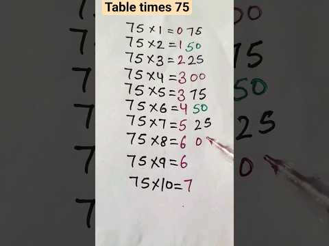 table times 75 #tabletrick #youtubeshorts