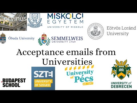 Acceptance emails from different Universities of stipendium hungaricum scholarship program.find your