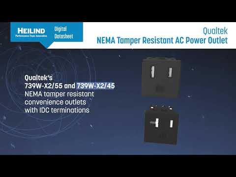 Qualtek NEMA Tamper Resistant Snap in AC Power Outlet with IDC Terminals