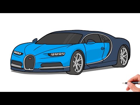 How to draw a BUGATTI CHIRON 2016 / drawing Bugatti Chiron 2017 sports car