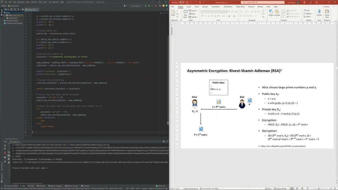 Cryptography with Python 15: Using RSA in Python