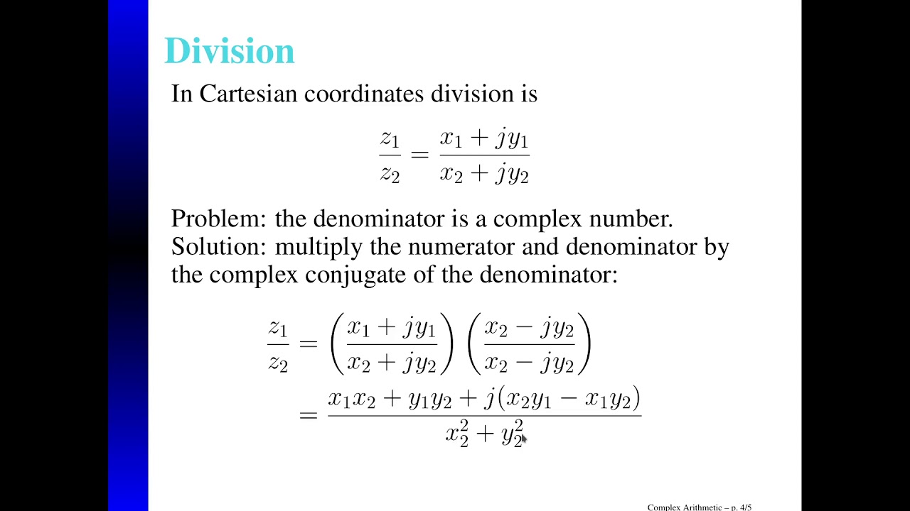 Digital Signal Processing: Review of Complex Numbers