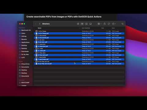 Create searchable PDFs in Finder using OwlOCR Quick Actions MacOS