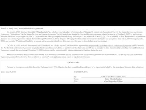 Explanation of New Marchex 8-K SEC Filing