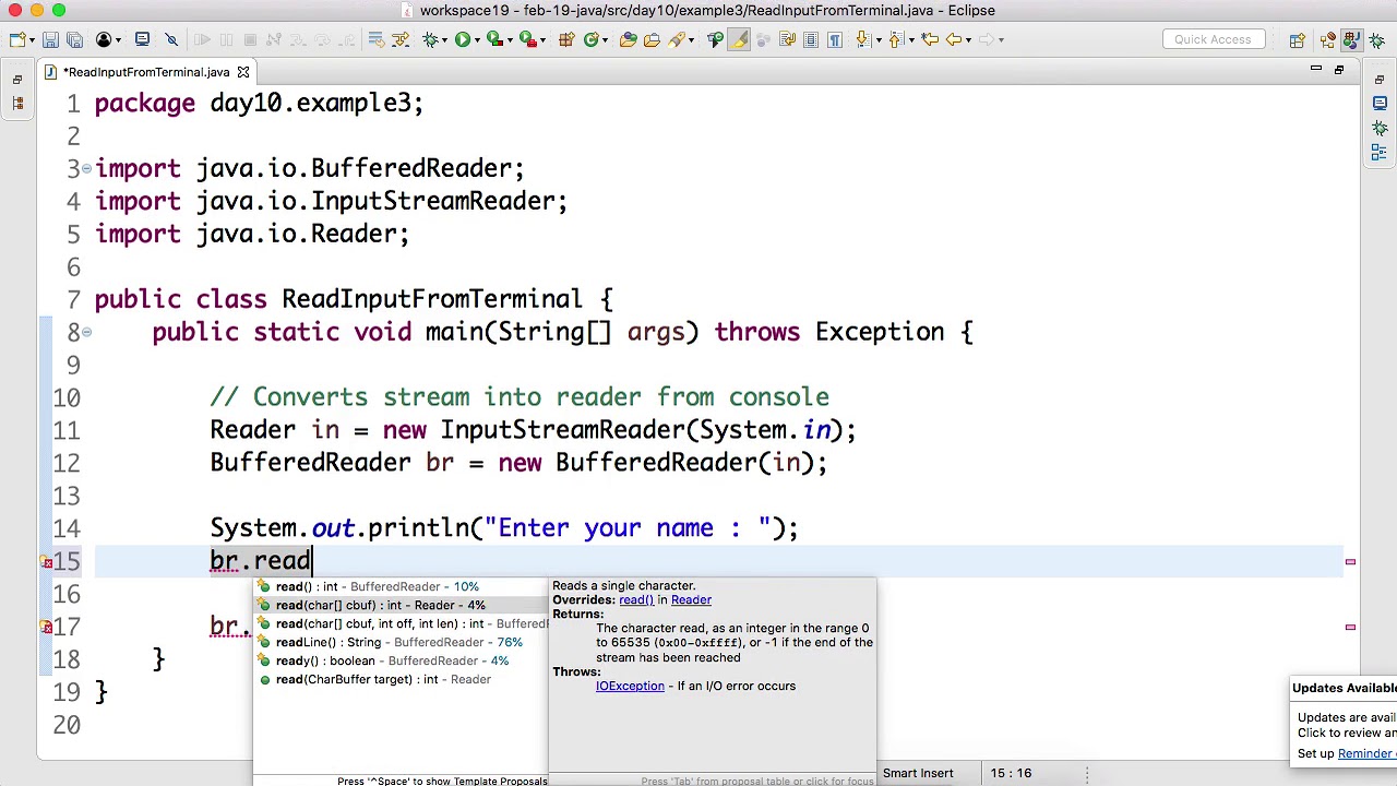 Day-10 Read input from #console using #BufferedReader in #Java.