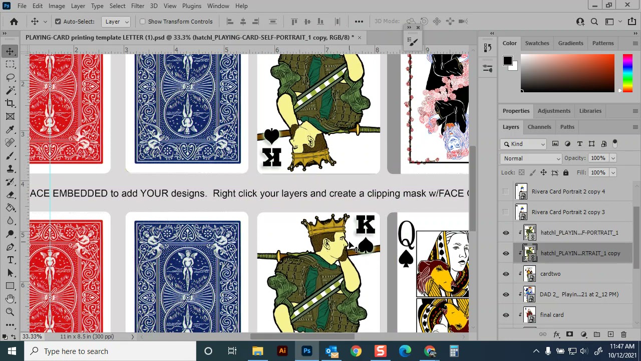 Playing Card Print Template