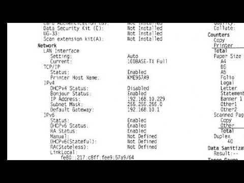 Kyocera- How to print out a machine Configuration Sheet